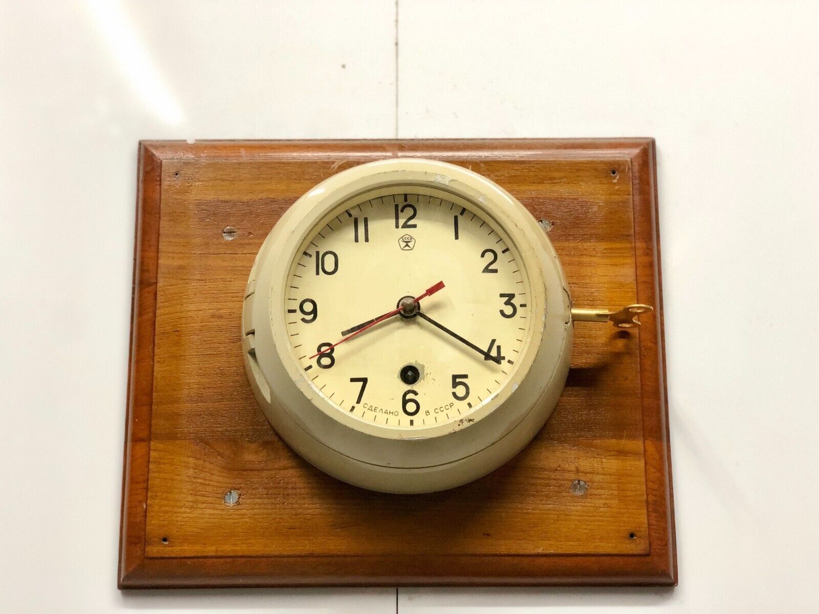 Mechanical Marine Ship Clock: Antique CCCP Russian Key Winding Wall ...
