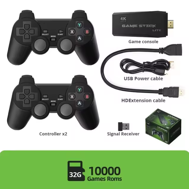 Retro Game Console 4K Plug & Play 10000 Video Game Stick 2 Wireless ...