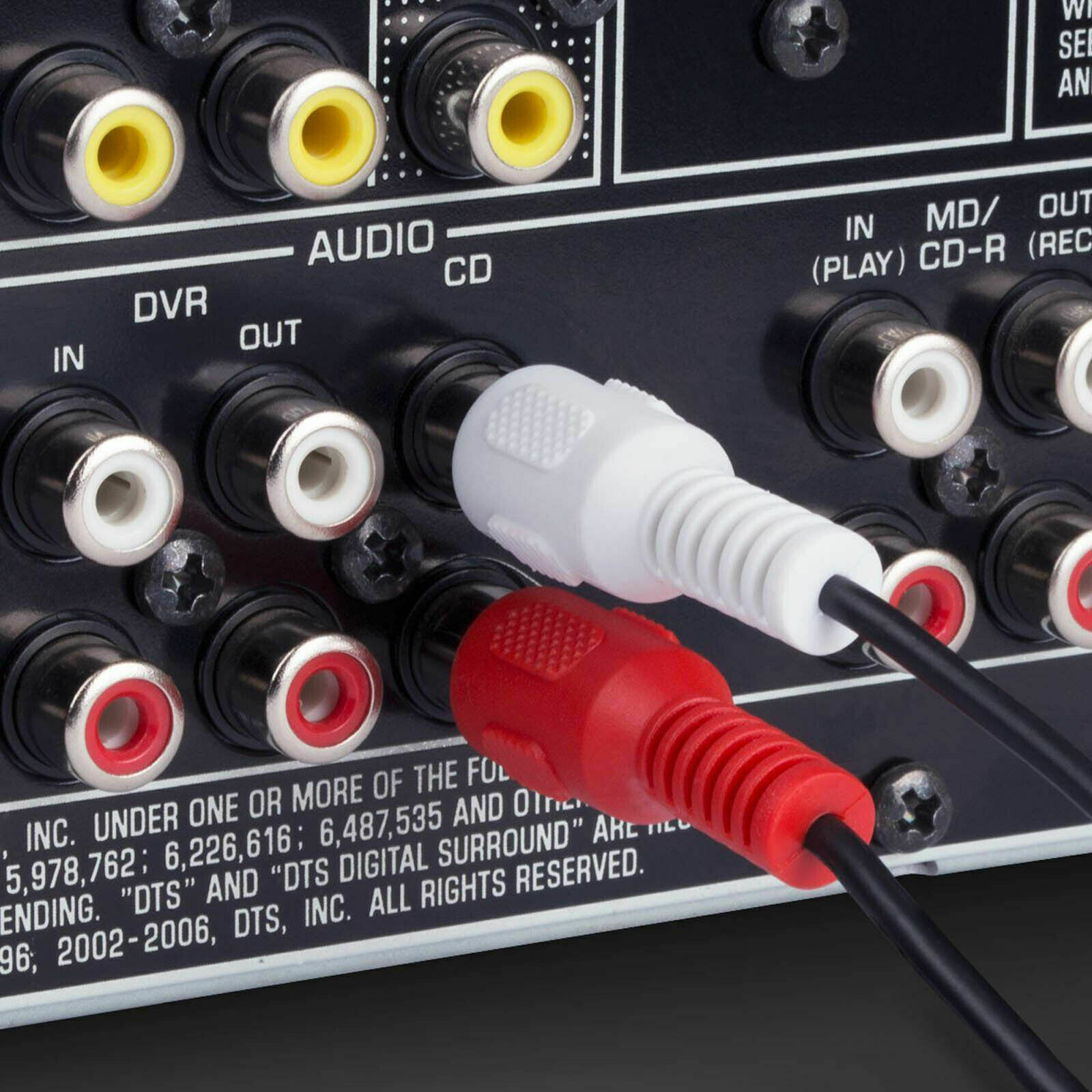 6FT 3.5mm Aux Auxilary to 2 RCA Male Plug Stereo Audio Cable Adapter ...