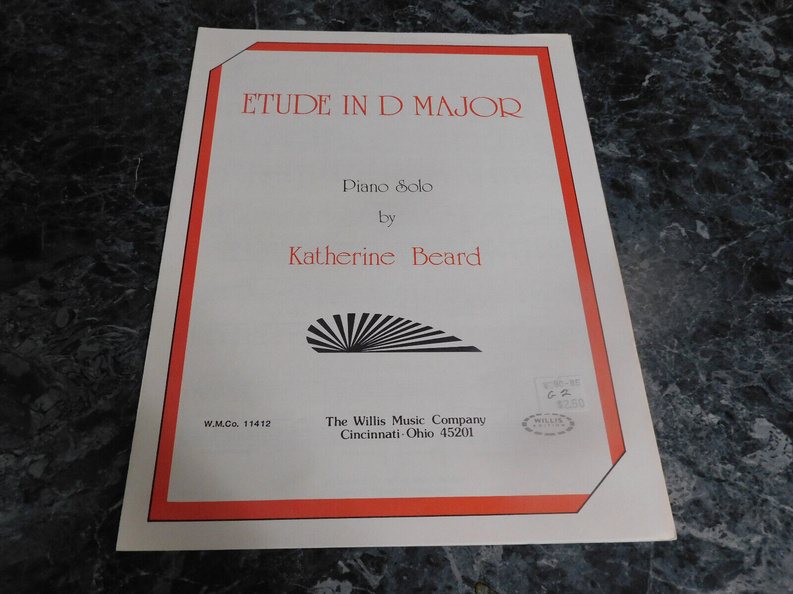 Etude in D Major Piano Solo by Katherine Beard - Vintage & Antique