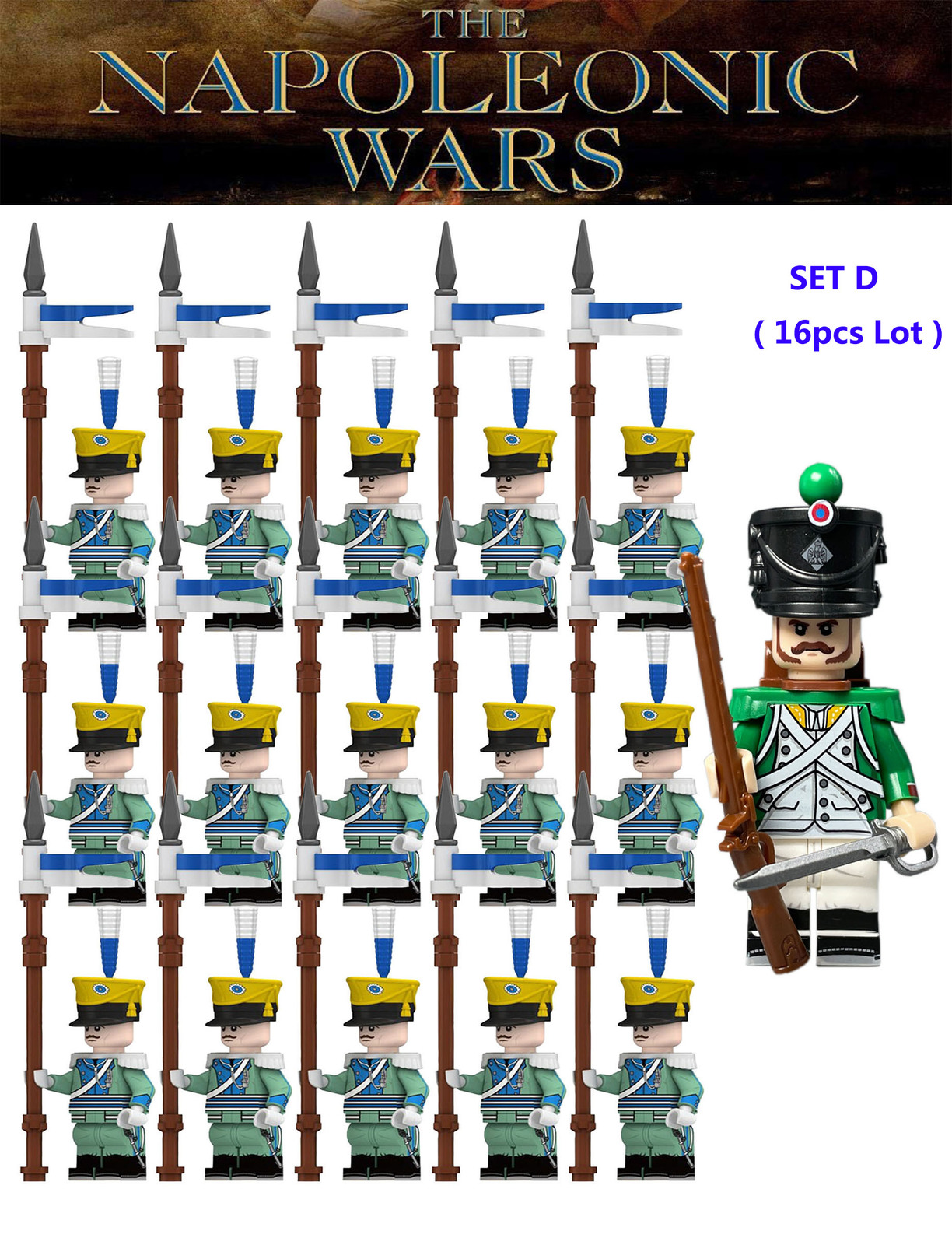 64pcs Napoleonic Wars Periods French Egyptian Bavarian Army Soliders ...