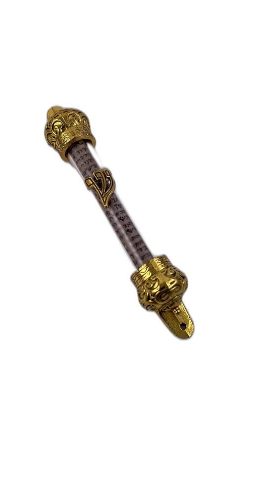 Mezuzah Glass Door Gold Judaism Prayer from Jerusalem Non Kosher Scroll ...