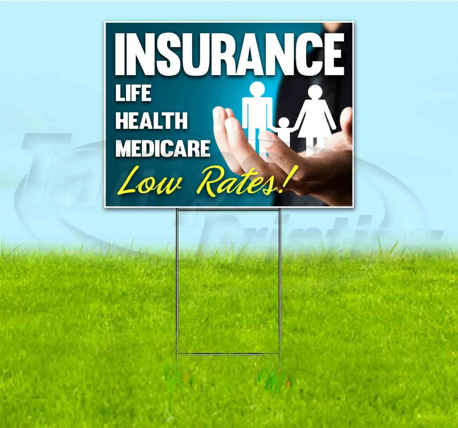 INSURANCE LIFE HEALTH MEDICARE 18x24 Yard Sign WITH STAKE Corrugated ...