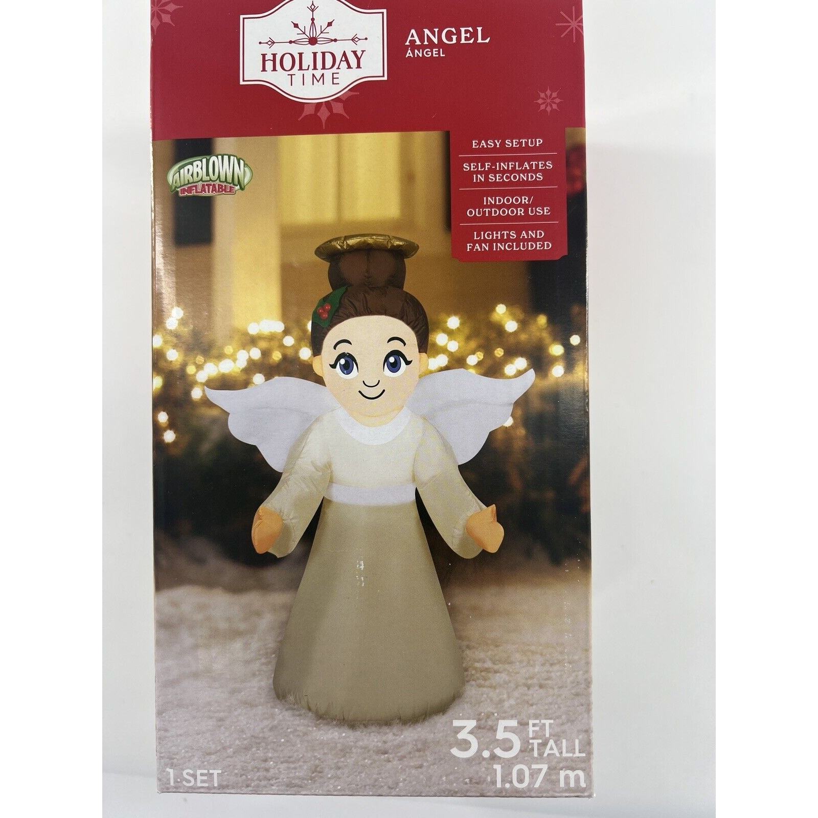 Holiday Time Airblown Inflatable Christmas Angel Halo Light Up 3.5 Feet ...