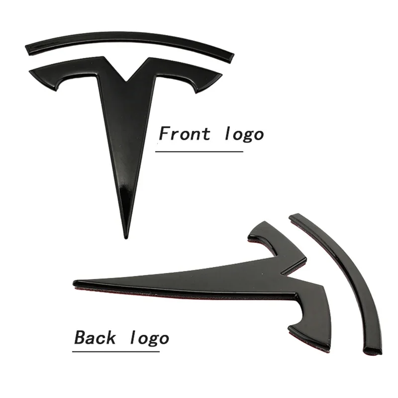 ABS Car Front Hood Bonnet Emblem Cover Sticker for Tesla Logo Model 3 ...