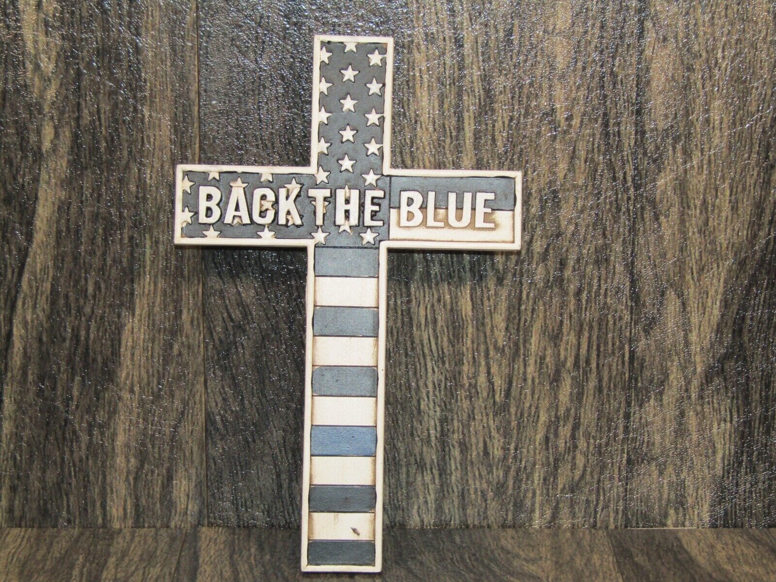 Back The Blue Police Department Memorial Wall Cross 8" X 6 ...