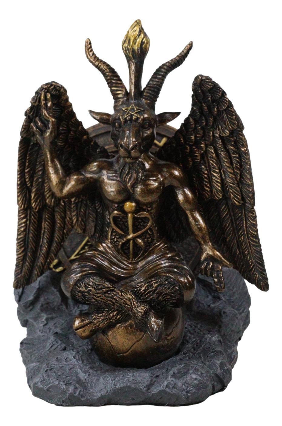 Wicca Occult Sabbatic Goat Baphomet Sitting On Globe Round Coaster ...
