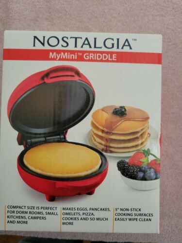 Nostalgia My Mini 5" Non Stick Surface Griddle For Burgers Pancakes ...