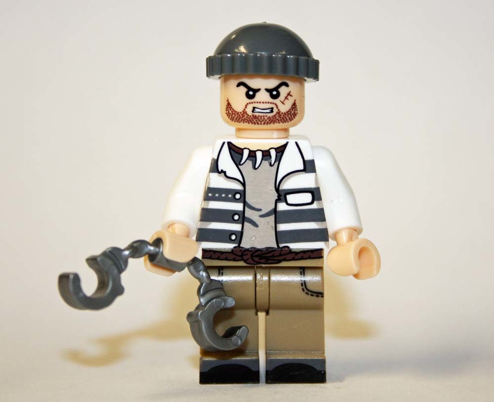 Prisoner Convict With Scar Custom Minifigures - LEGO (R) Minifigures