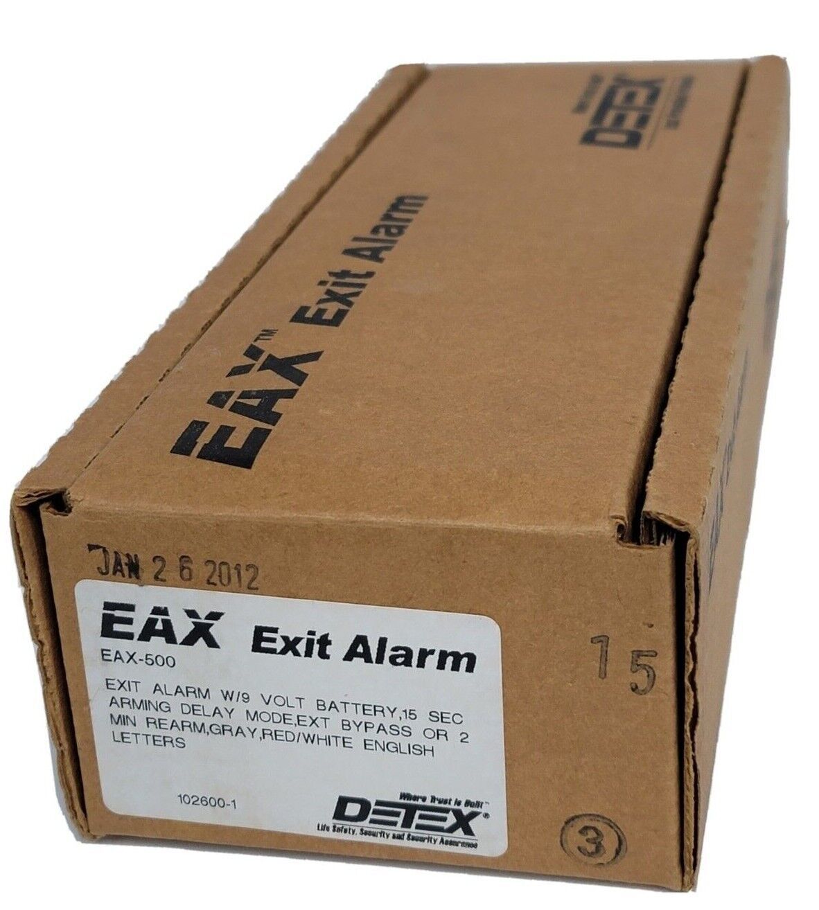 NEW DETEX EAX-500 EAX EXIT ALARM W/ 9V BATTERY GRAY 102600-1 EAX500 - Other Business & Industrial