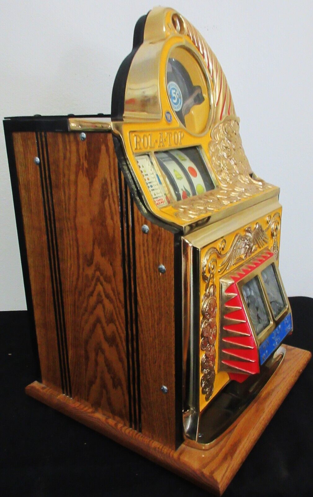 Watling 5c Coin Front Twin Jackpot Rol-A-Top Slot Machine Restored - Other