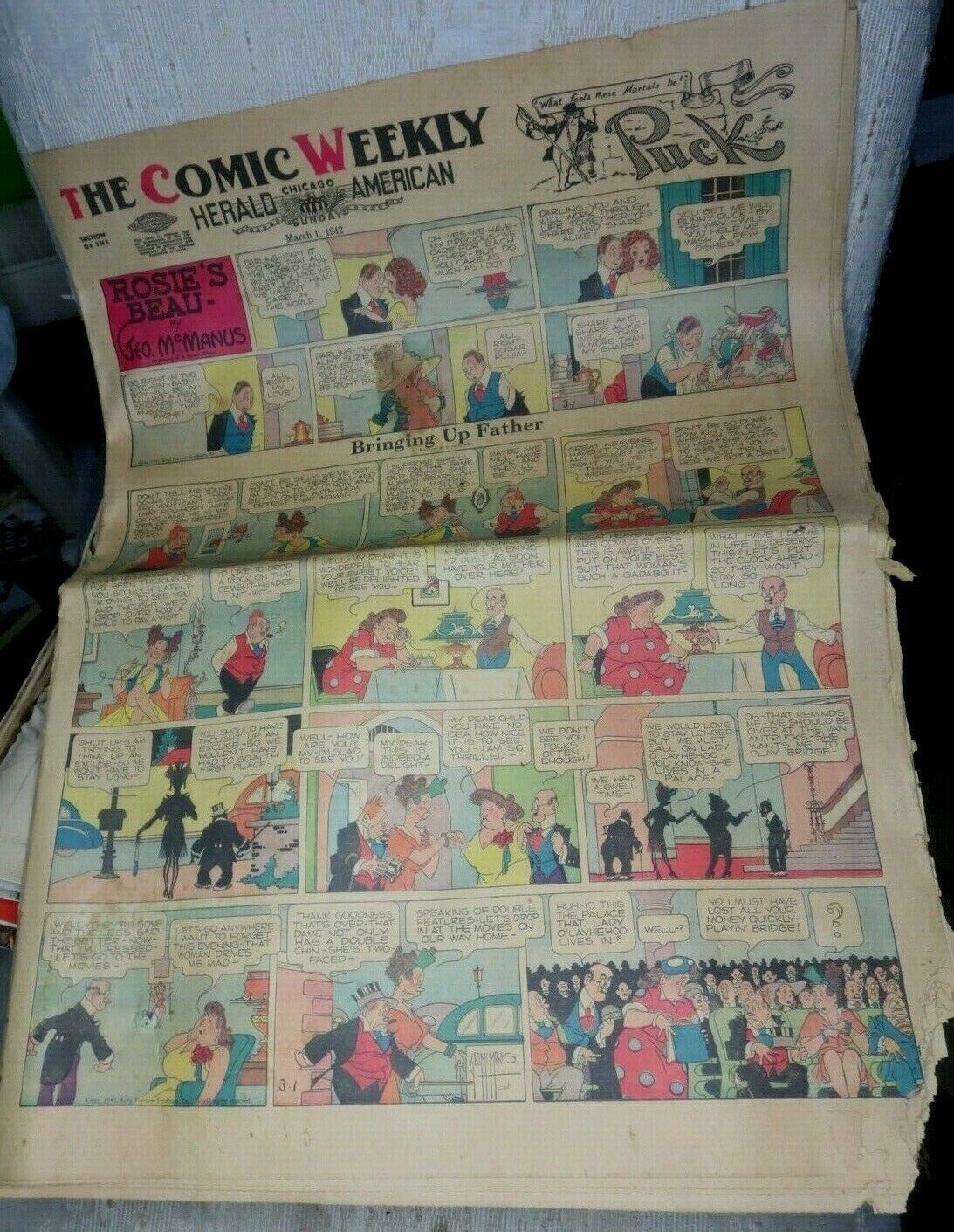 March 1 1942 Comic Weekly Newspaper comics Lone Ranger Mickey Mouse ...
