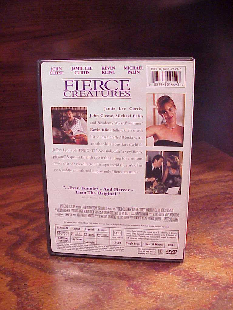 Fierce Creatures DVD, Used, with John Cleese, Jamie Lee Curtis, Michael ...