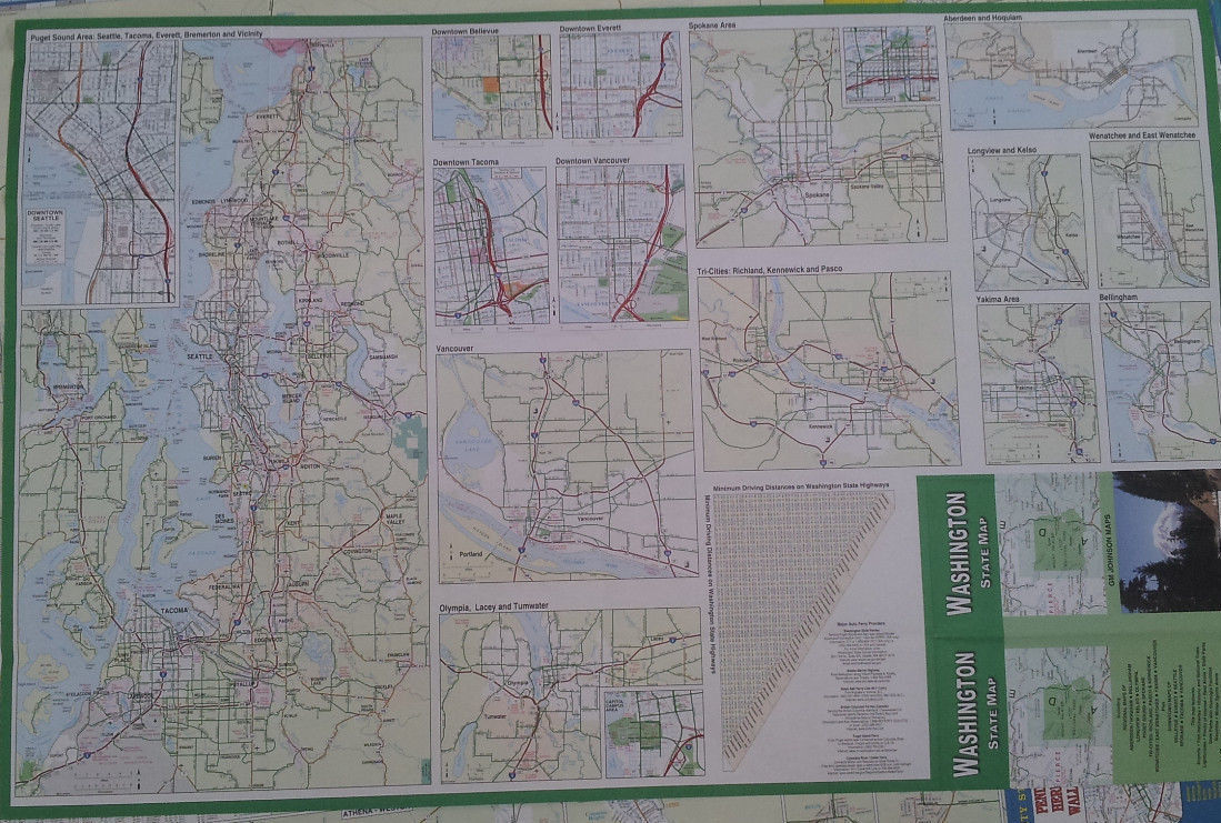 Washington State Highway Laminated Wall Map (G) - Maps & Atlases