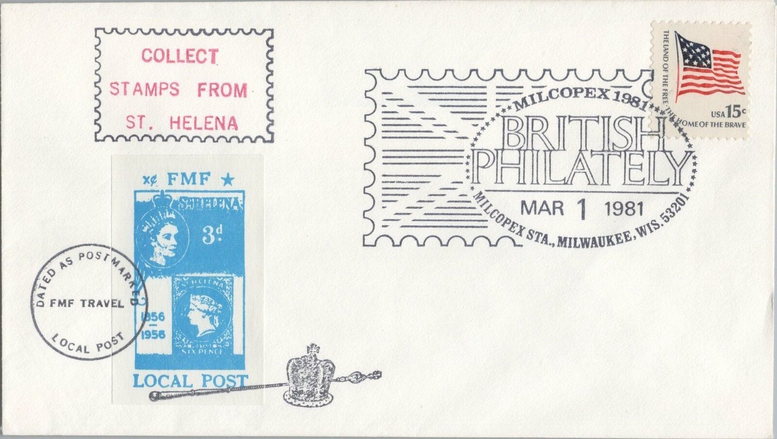 ZAYIX US Event Cover - MILCOPEX 1981 British Philately FMF Local Post ...