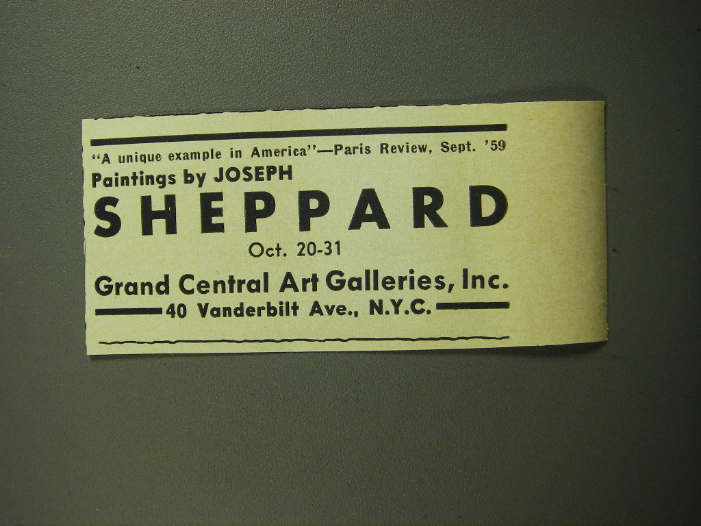 1959 Grand Central Art Galleries Ad - Paintings by Joseph Sheppard ...
