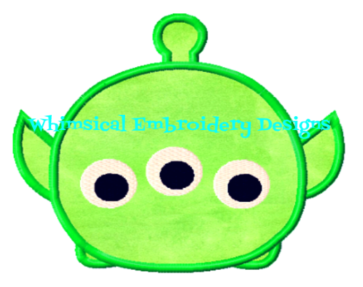 Alien Toy Story Tsum Tsum Machine Embroidery Applique Design - Digital Art