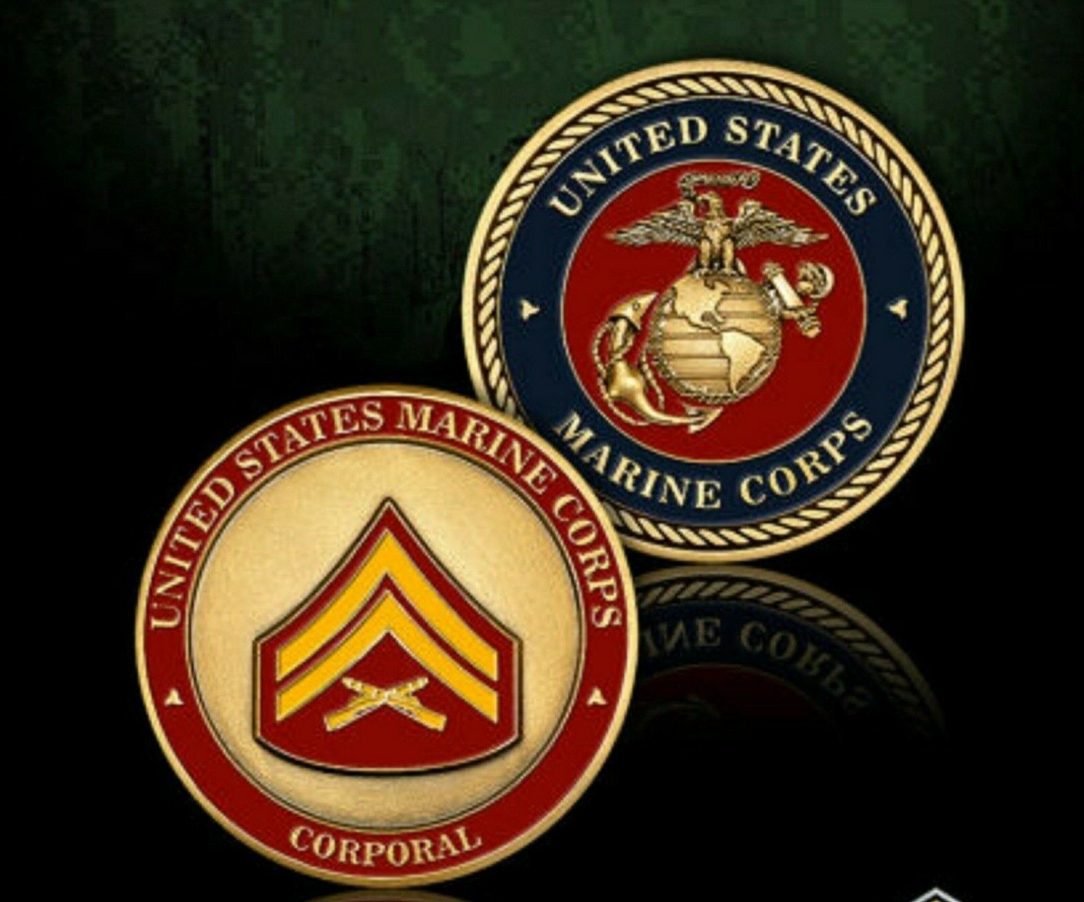 USMC MARINE CORPS CORPORAL EGA 1.75" CHALLENGE COIN - Current Militaria ...