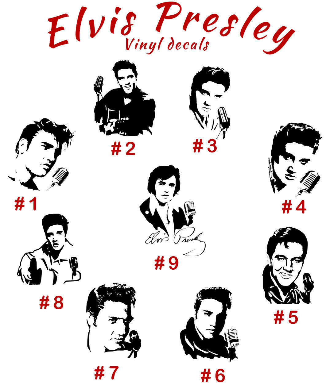 Elvis Presley Vinyl Decal Sticker American Singer Actor Dancer Car ...