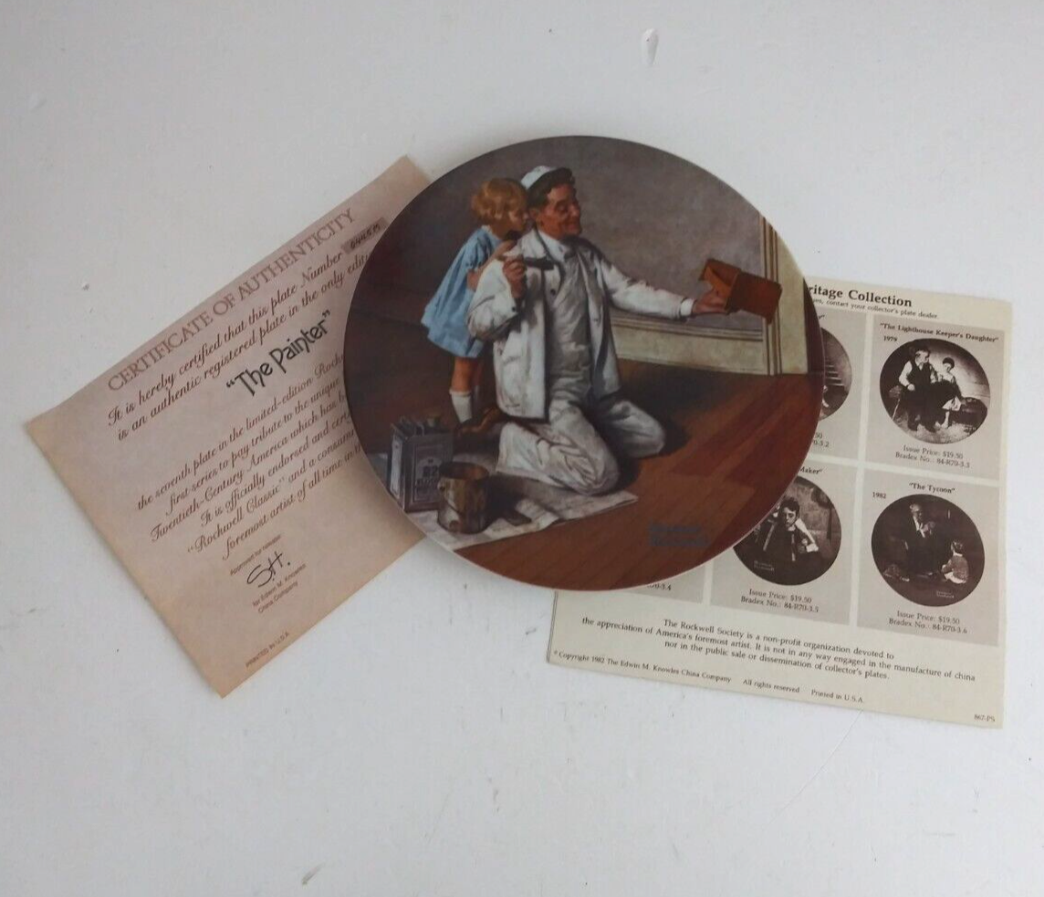 1983 Knowles Norman Rockwell "The Painter" Collector's Plate #0445M ...