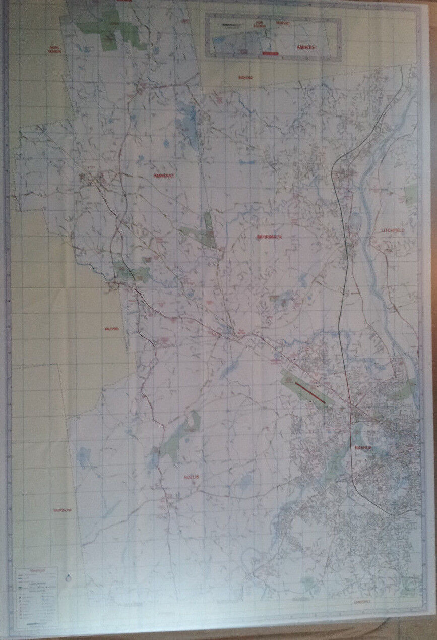 Greater Nashua NH Laminated Wall Map - Maps & Atlases