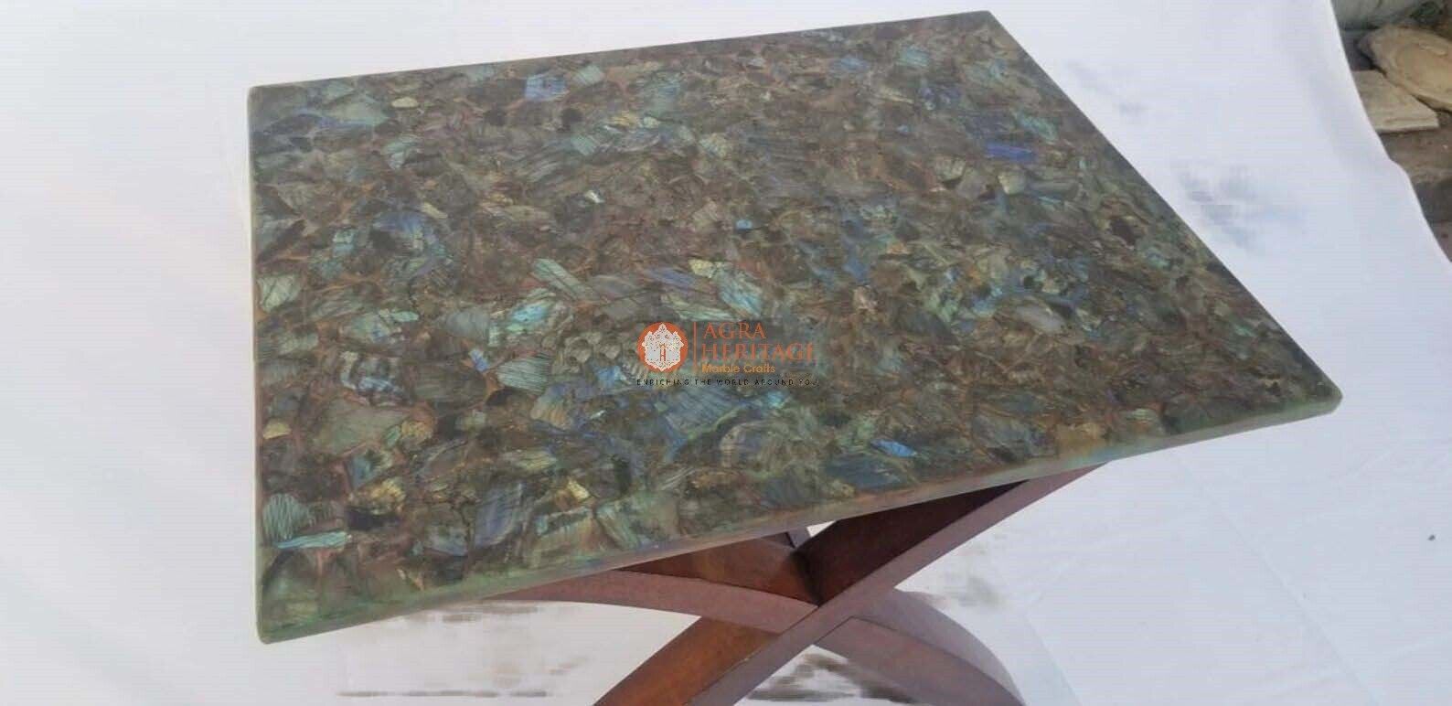 Labradorite Real Stone Restaurant Table, Stone Center Table, Countertop ...