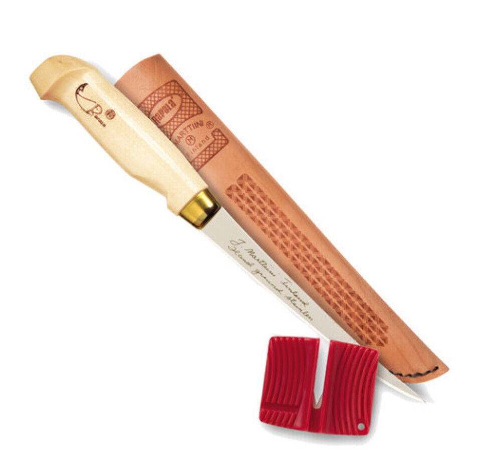 Rapala FLF4 Fish Fillet Knife With Leather Sheath and Sharpener ...