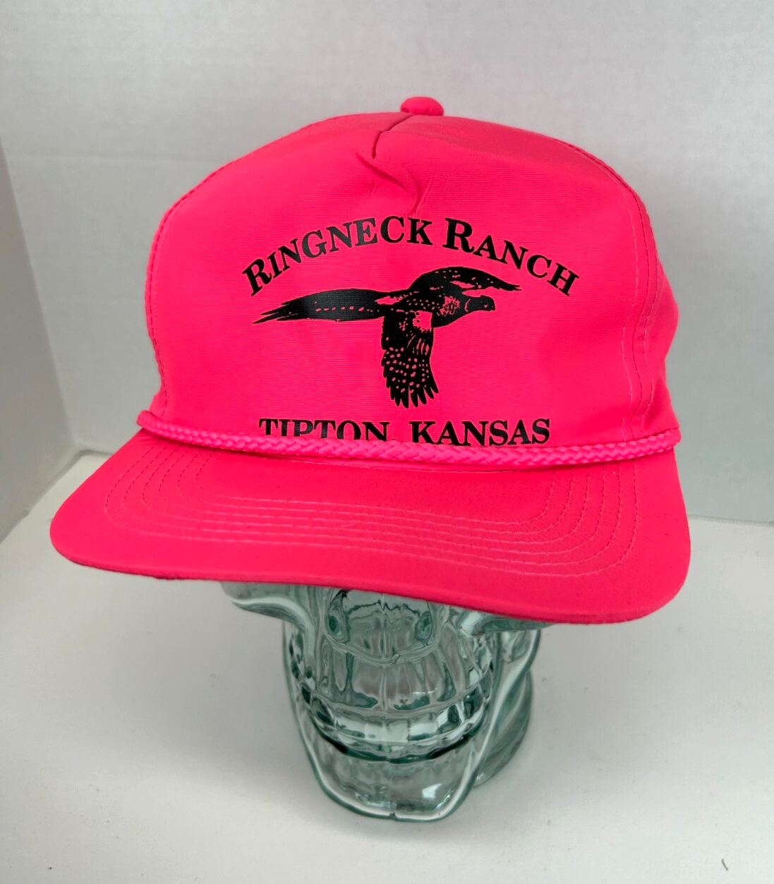 Ringneck Ranch Tipton Kansas Rope Trucker Hat Cap Hi-Viz Neon Pink ...