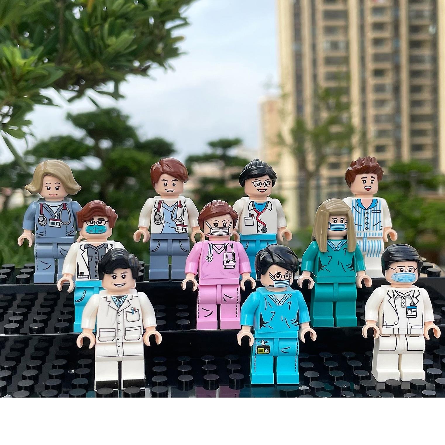 10pcs Hospital Healthcare staff Doctor Nurse Patients Minifigures ...