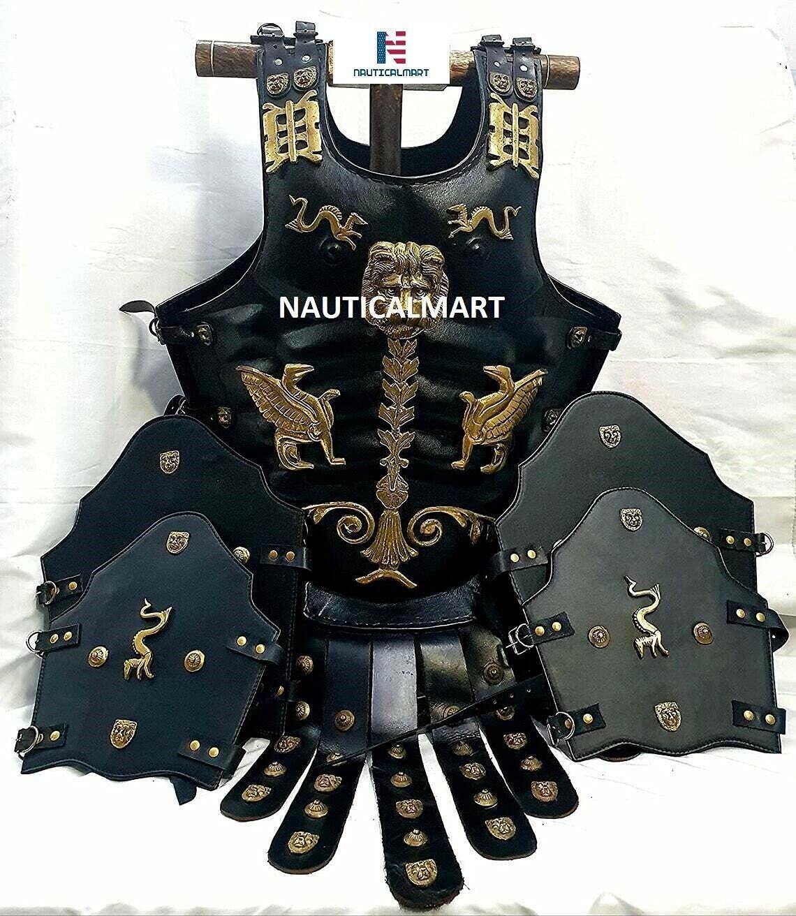NauticalMart Medieval Roman Greek Leather Muscle Body Armor Leg & Arm ...
