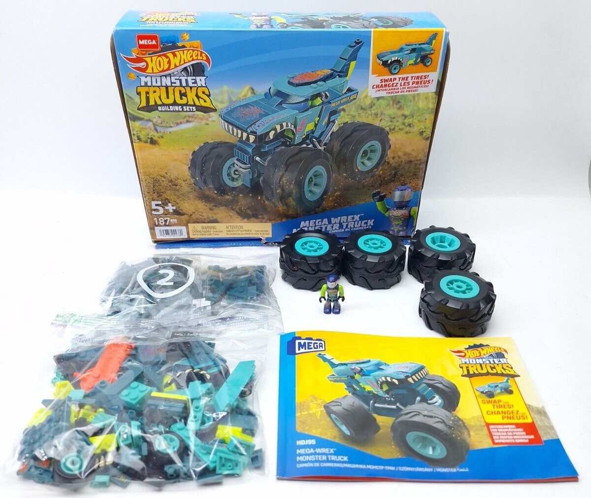 Hot Wheels Mega Construx Mega Wrex Monster Truck Building Set ...
