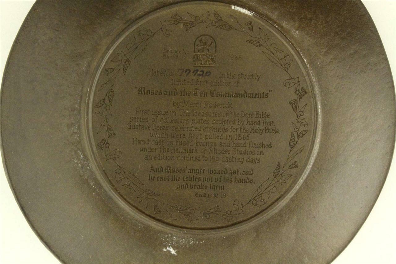 Vintage RHODES STUDIO Plate Moses & The Ten Commandments Dore Bible ...