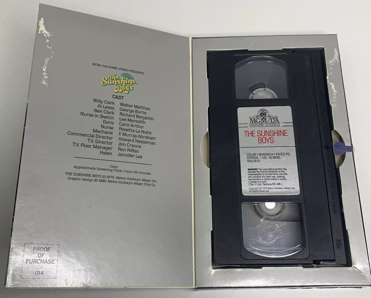 THE SUNSHINE BOYS (VHS) Walter Matthau, George Burns MGM BIG Box ...