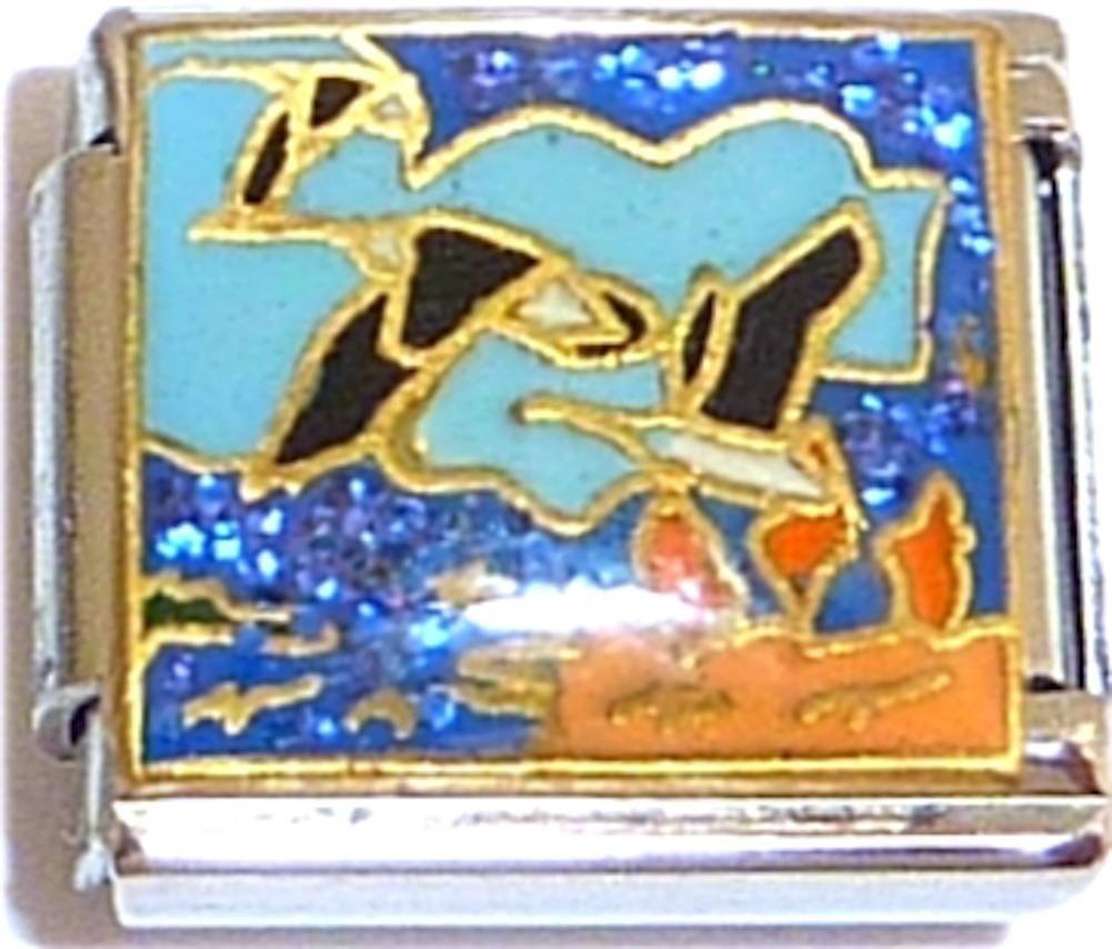 Birds In Flight Italian Charm - Jewelry & Watches