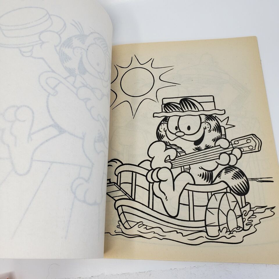 VINTAGE 1988 GOLDEN GARFIELD CAT TRACE + COLOR ACTIVITY BOOK W/ TRACING ...
