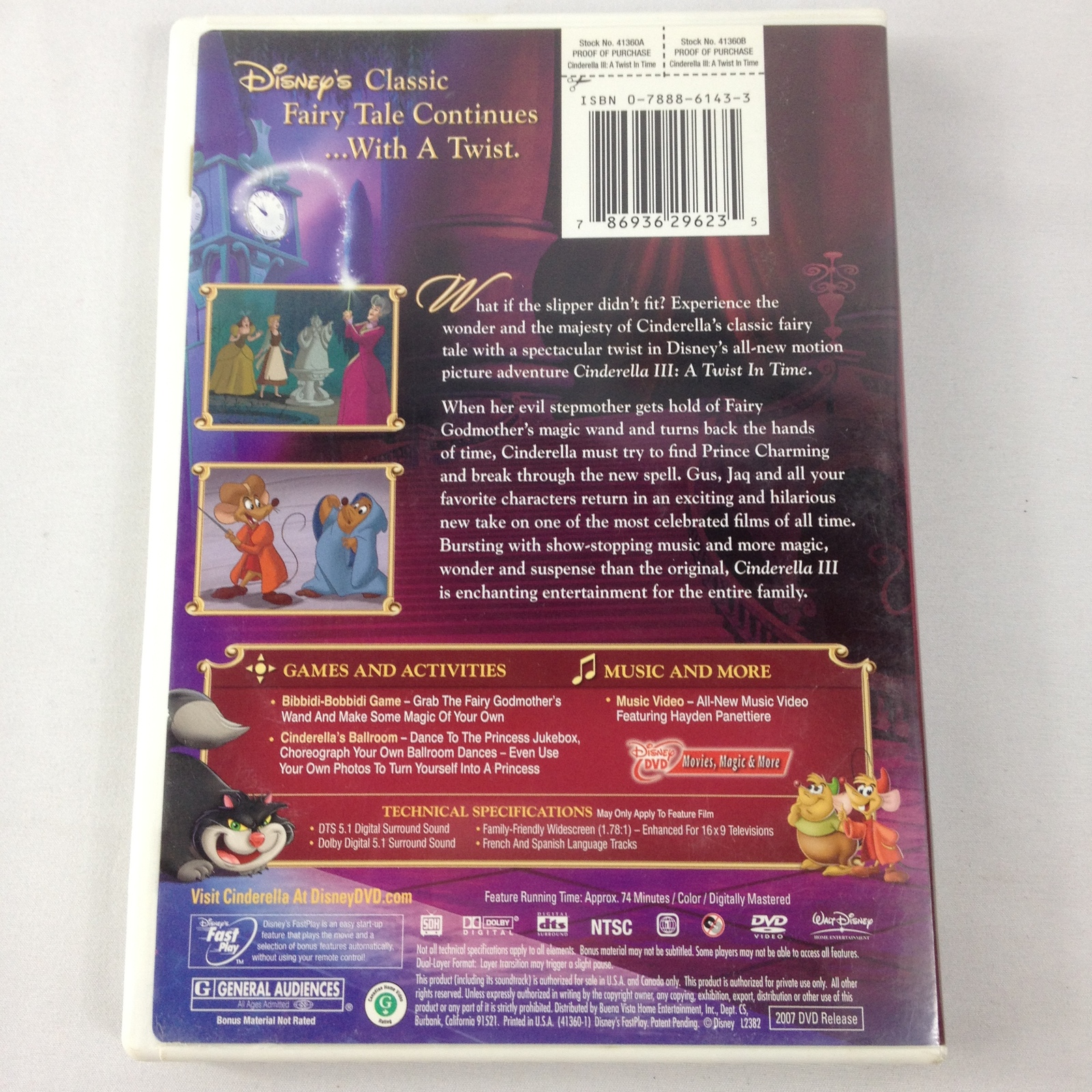 Cinderella III - A Twist In Time - 2007- DVD - Used - DVDs & Blu-ray Discs