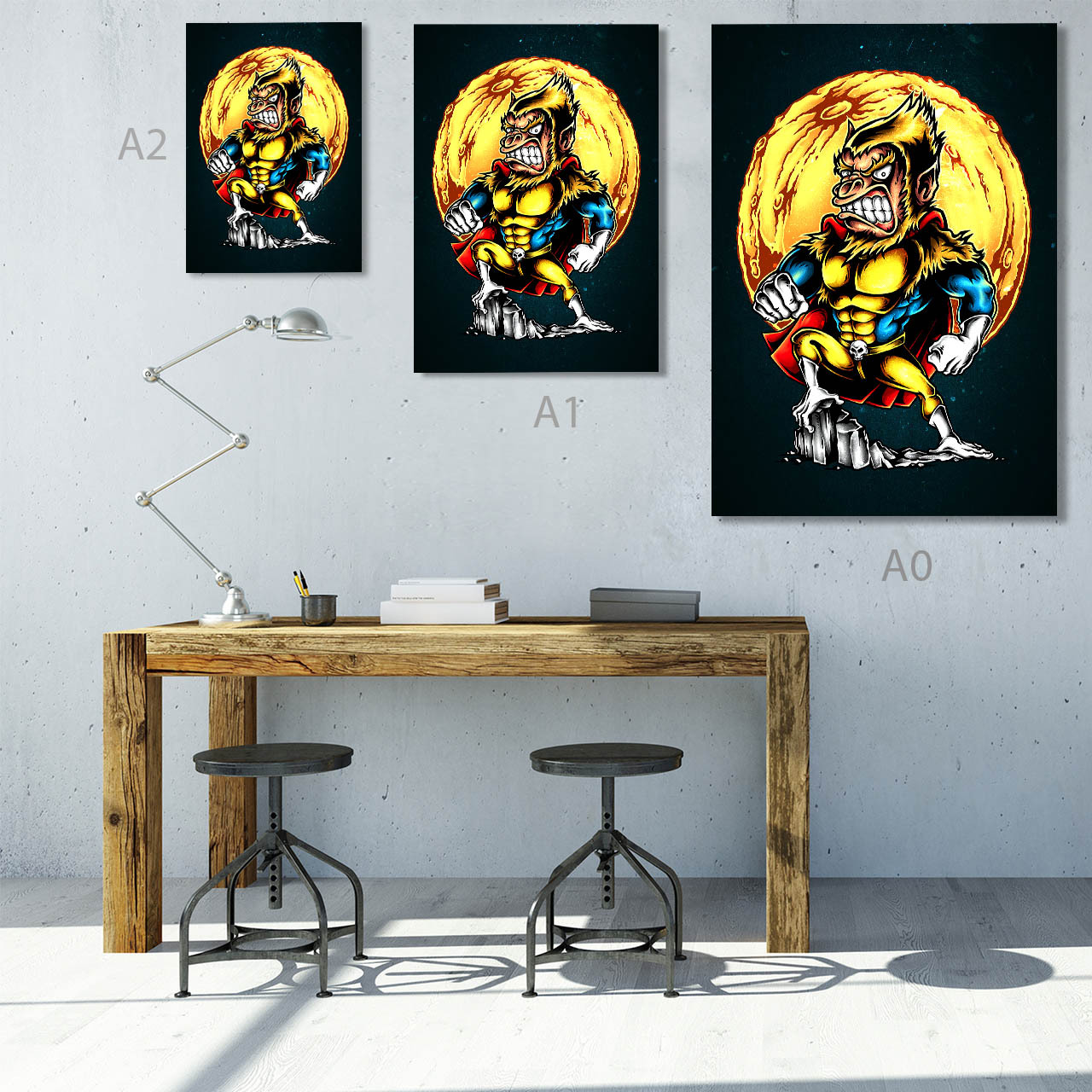 Villain Monkey Cartoon Matte/Glossy Poster A0 A1 A2 A3 A4 | Wellcoda ...