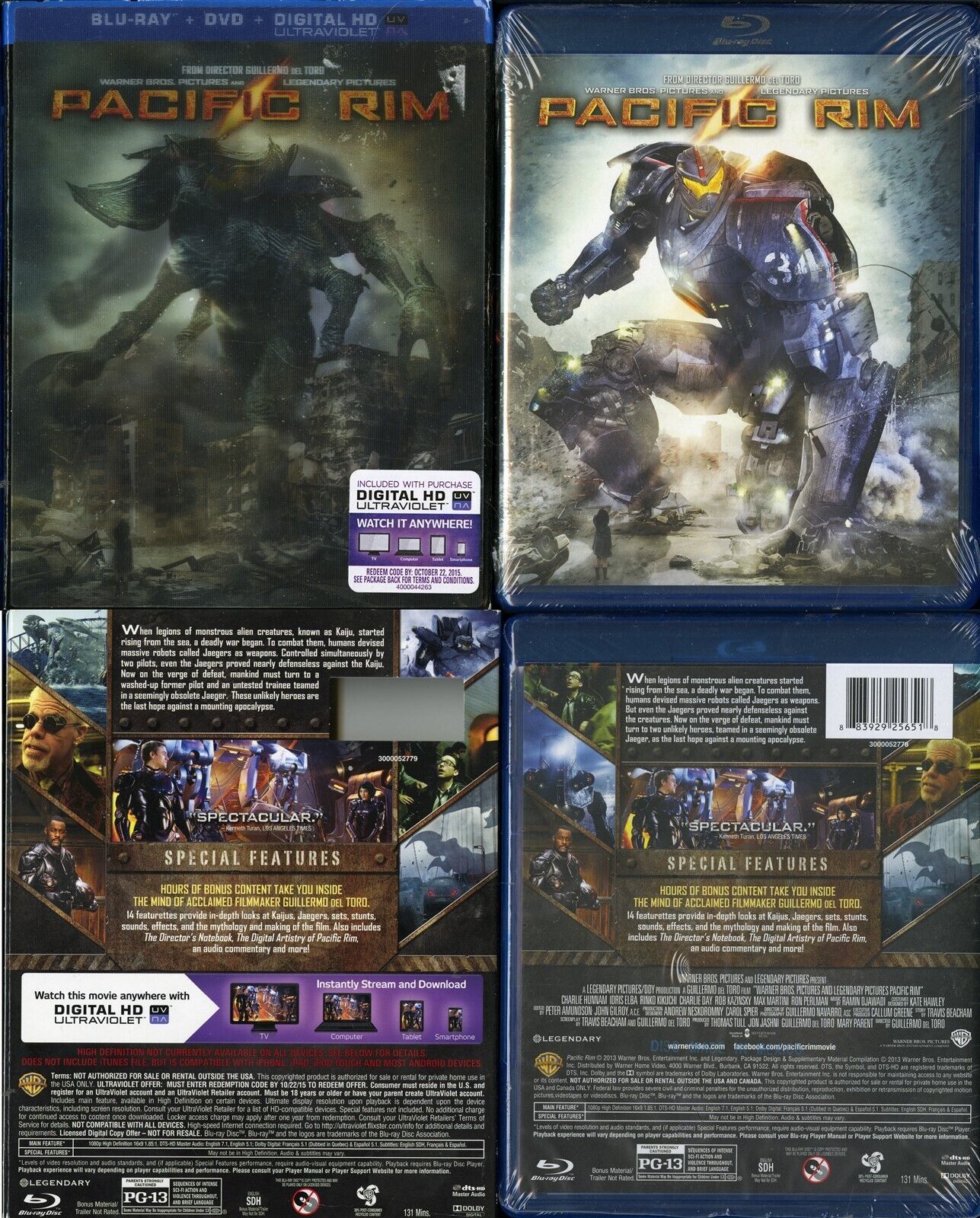 PACIFIC RIM BLU-RAY RINKA KIKUCHI WARNER VIDEO LENTICULAR SLIPCOVER NEW ...