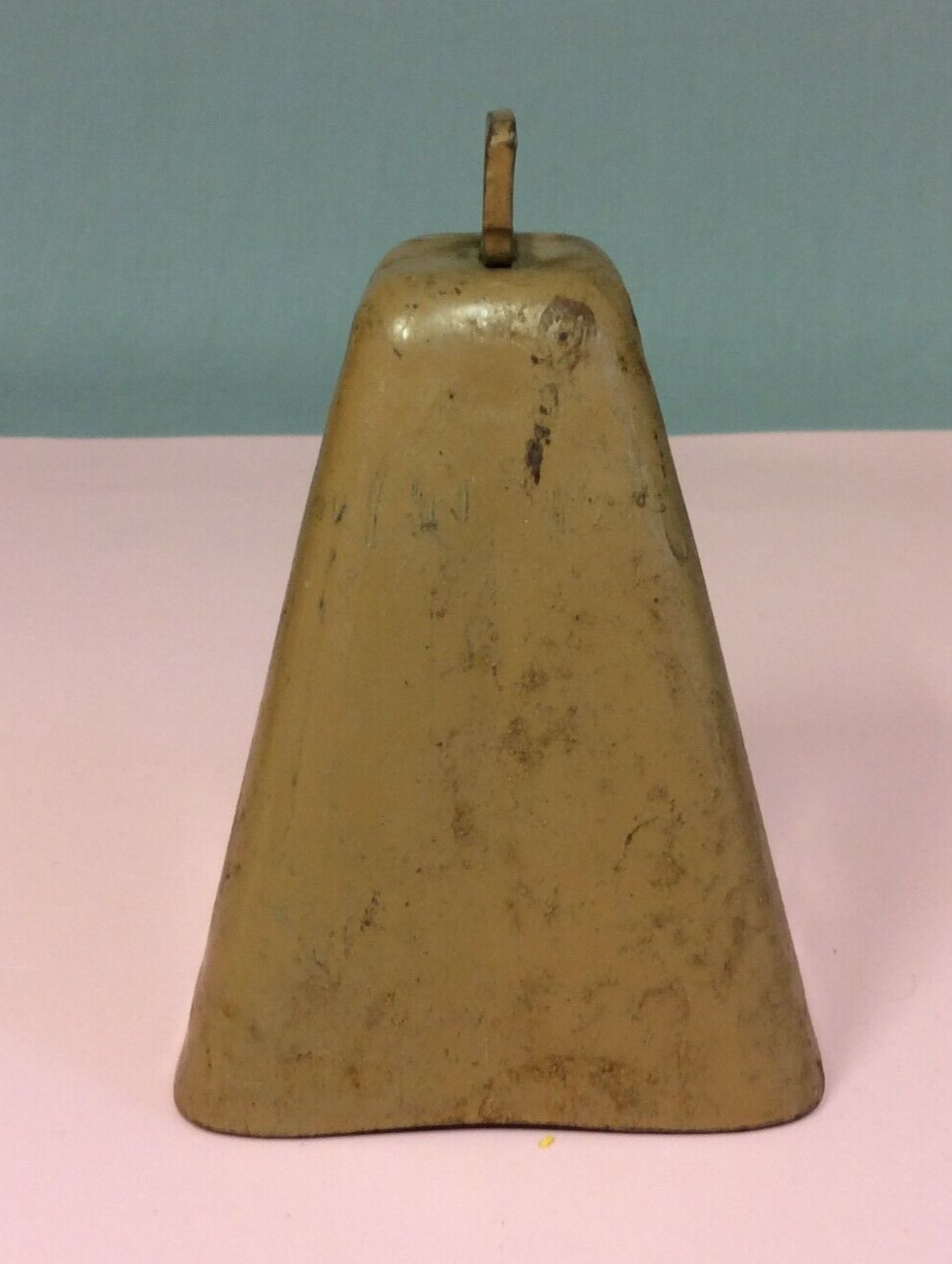 Vintage Copper Colored Large Metal Cow Bell Original Clapper 4" tall ...