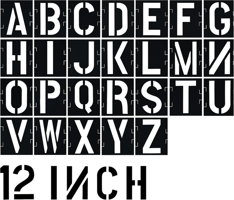 12 Inch Letter Stencils Alphabet Art Craft Stencils Interlocking ...