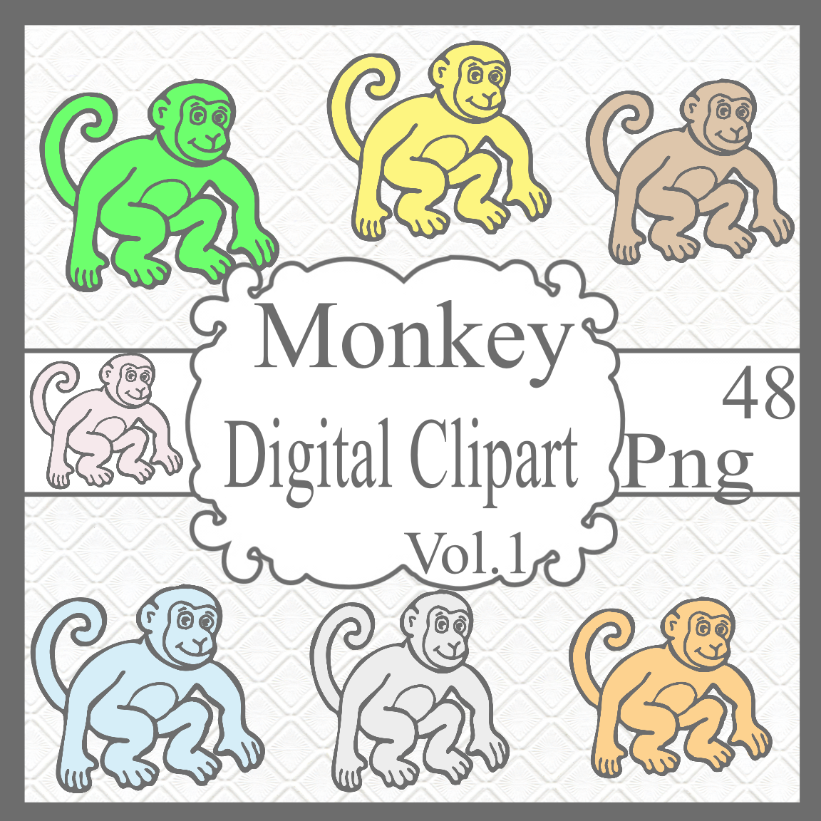 Monkey Digital Clipart Vol.1 - Digital Scrapbooking