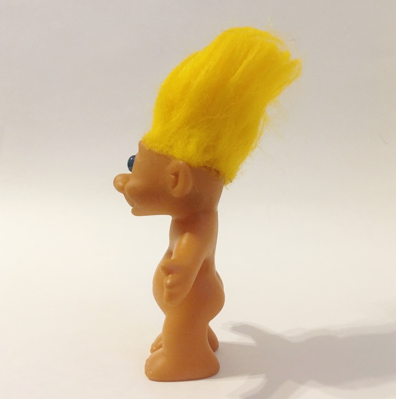 Troll Doll Orange Hair Blue Eyes Red Dot on Nose Vintage Plastic ...