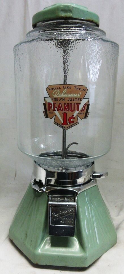 Northwestern Green Porcelain Penny Peanut/Candy Dispenser Model 33 ...