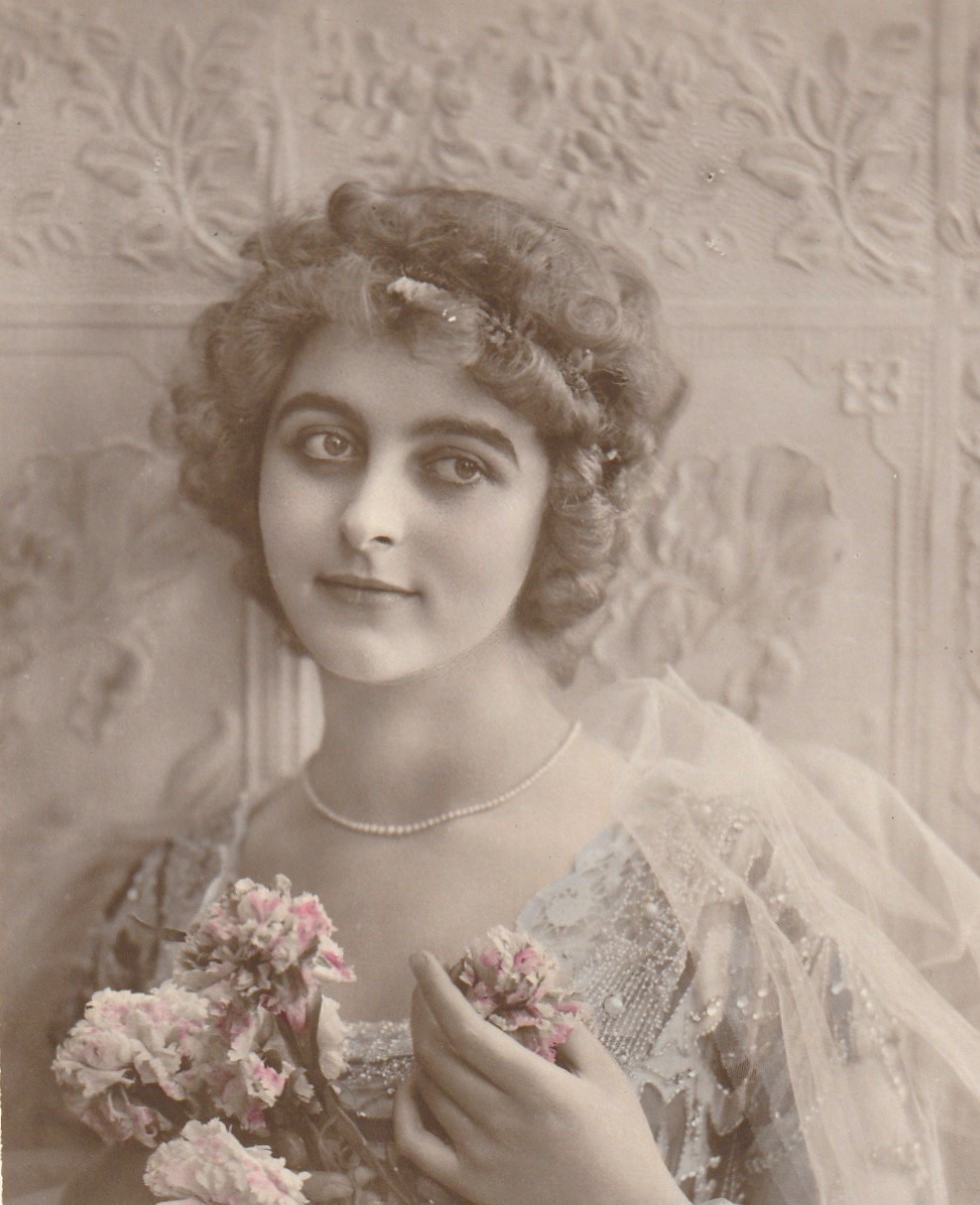 RPPC Lightly Hand Colored Pretty Woman, a Beautiful Bride? - Real Photo