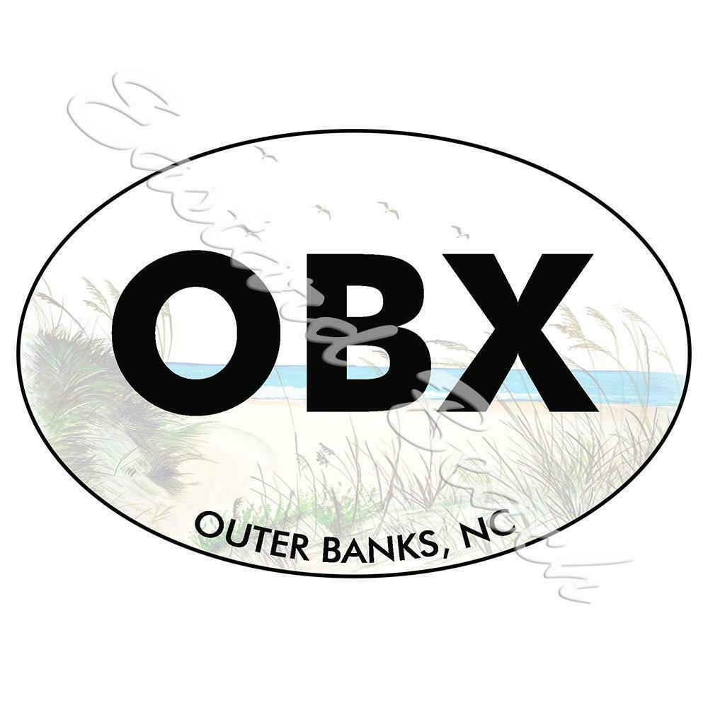 OBX Outer Banks North Carolina OVAL High Quality Decal Truck Boat ...