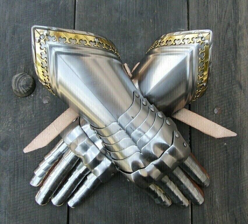 Medieval Late Gothic Knight Finger Gauntlets Armor - Armor & Shields