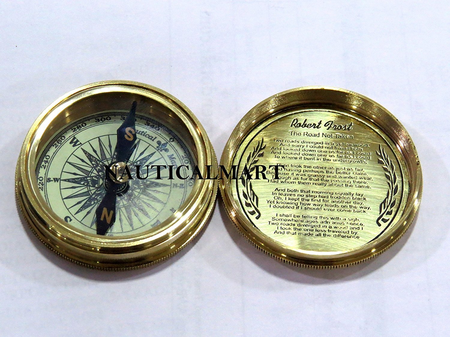 NauticalMart marine brass compass with calendar - Compasses