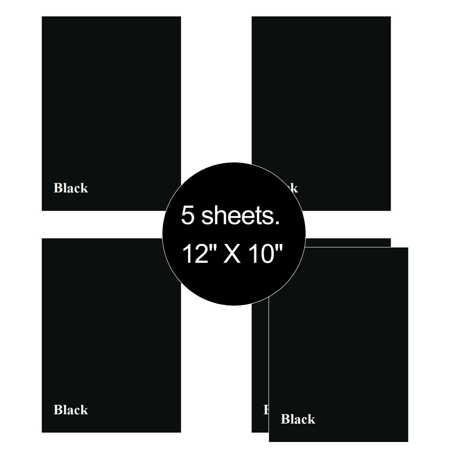 5 Sheets Black HTV Iron On Heat Transfer Vinyl for T-Shirts Cricut ...