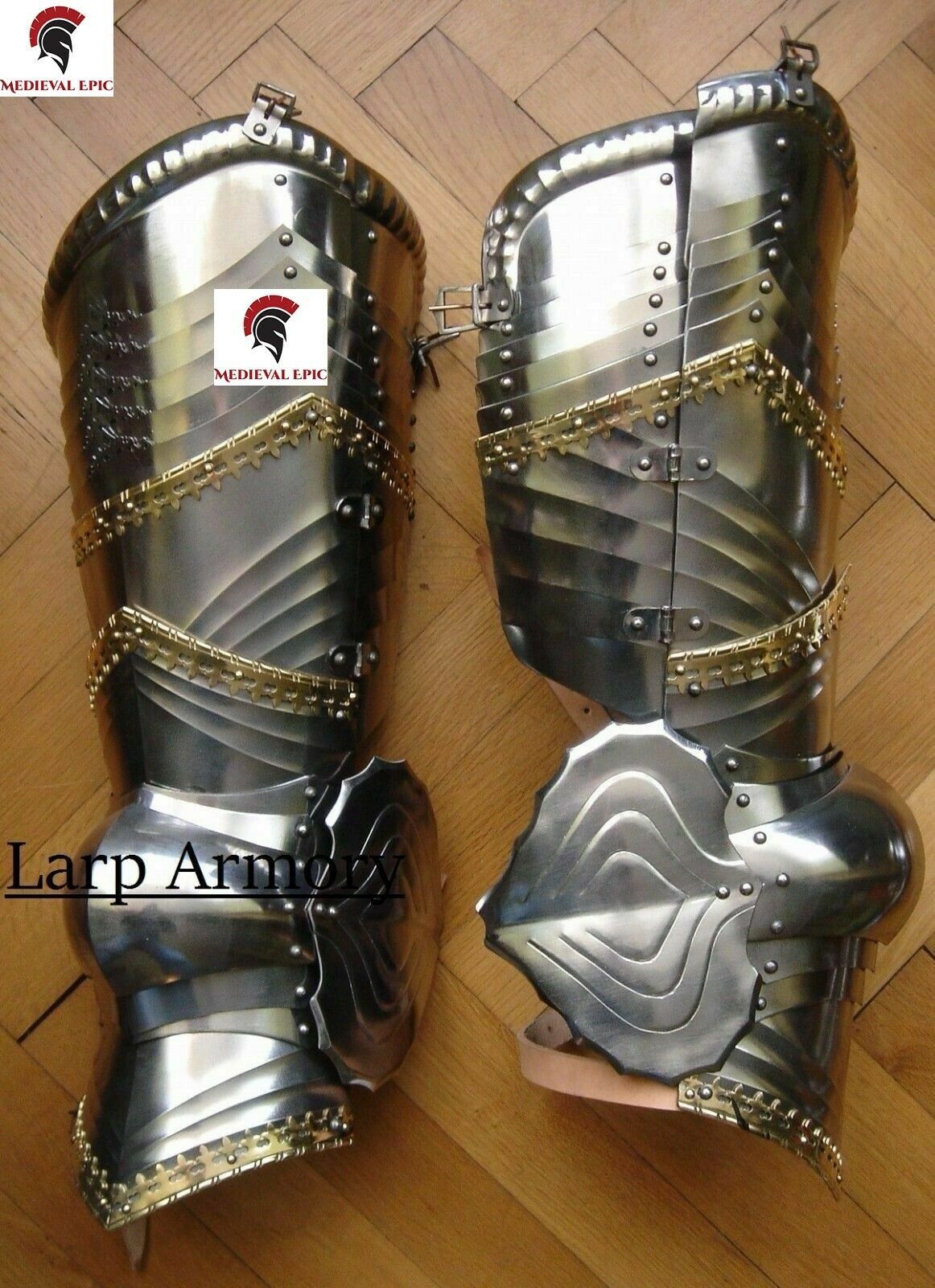 Medieval Epic Steel Armour Leg Guard Halloween Costume Wearable Armor ...