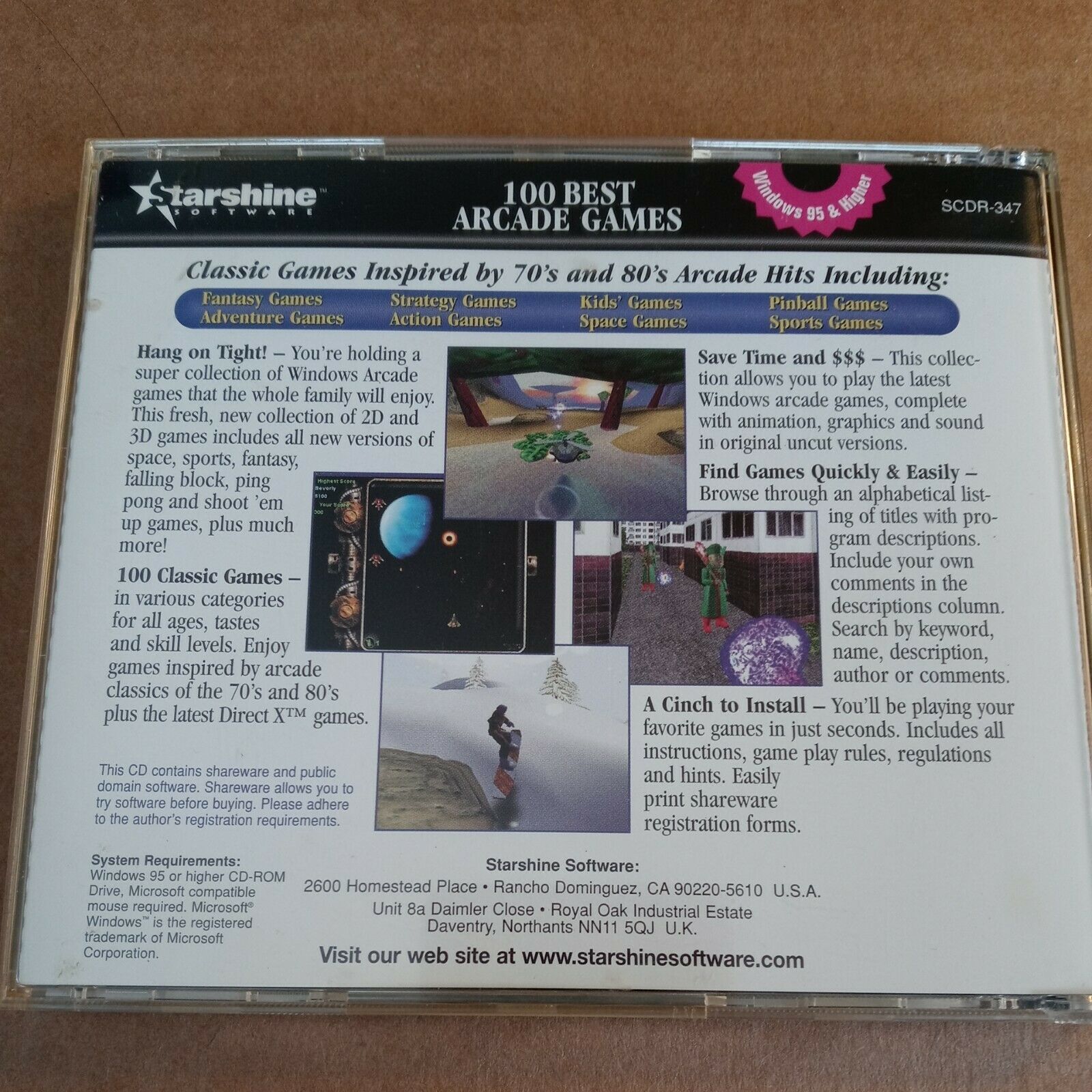 100 Best Arcade Games Windows 95 CD-ROM in jewel case - Video Games